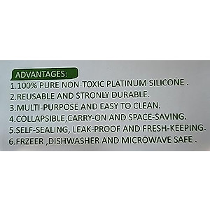 All- Purpose Reusable Silicone Ziplock Bag | Stand-Up: Small, Medium, Large | Space Saver | Travel Essentials, Make-up | Meal Prep | Storage | BPA free | Latex free| PVC free (Set of 4)