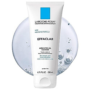 La Roche-Posay Effaclar Medicated Gel Facial Cleanser, Foaming Acne Face Wash with Salicylic Acid, Helps Clear Acne Breakouts and with Oily Skin Control, Oil Free, Fragrance Free