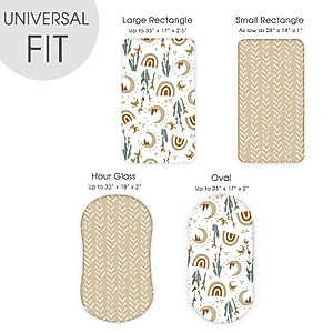 GRSSDER Stretchy Ultra Soft Fitted Bassinet Sheets Set 2 Pack, Cradle Sheet Universal Fit for Rectangle, Oval, or Hourglass Bassinet Pad/Mattress Safe and Snug, Stylish Cute Rainbow Print for Baby