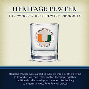 Heritage Pewter Miami Double Old Fashion | Double Rocks Glass 14 OZ for Liquor | Expertly Crafted Pewter Glass