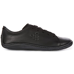 Vivobarefoot Addis, Mens Classic Leather lace-up with a Barefoot Feel & a Social Conscience Black 44 EU