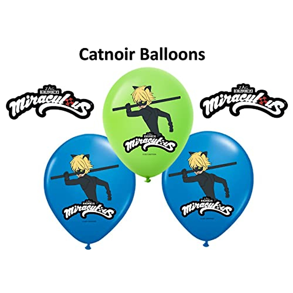 Vision Licensed Miraculous Party Supplies Ladybug Balloons 25 Pcs & Happy Birthday Banner Set For Miraculous Theme Birthday Kids Party