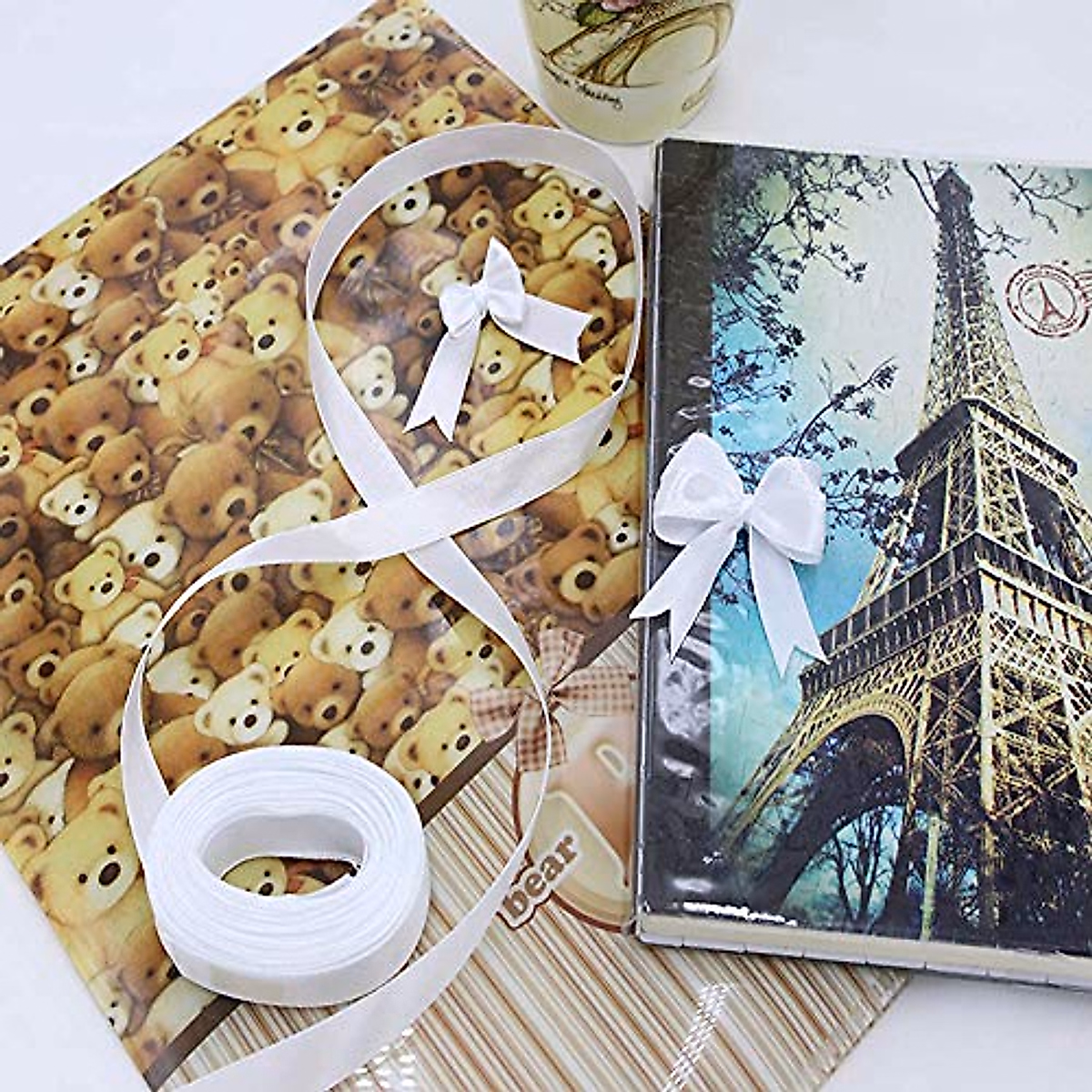 Cookie Bags for Packaging, Searik Translucent Plastic Cellophane Pastry Treat Bags for Party Gift Giving Bakery Bread Candy Chocolate Wrapping Goods with Stickers and Ribbon (3.5 x 8.8 Inches, 80 Pcs)