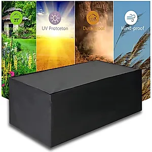 Outdoor Furniture Covers Waterproof, 110x43x16inch/280x110x40cm Patio Furniture Covers, Outdoor Table Covers Waterproof Rectangle, 420D Heavy Duty Outdoor Furniture Covers for Patio Furniture
