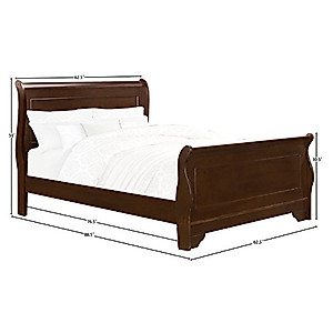 Homelegance Abbeville Queen Sleigh Bedframe, Cherry