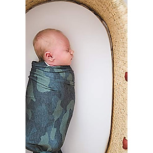 Large Premium Knit Baby Swaddle Receiving Blanket "Hunter" by Copper Pearl