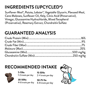 Shameless Pets Soft-Baked Dog Treats, Lobster Rollover - Natural & Healthy Dog Chews for Hip & Joint Support with Glucosamine - Dog Biscuits Baked & Made in USA, Free from Grain, Corn & Soy - 3-Pack