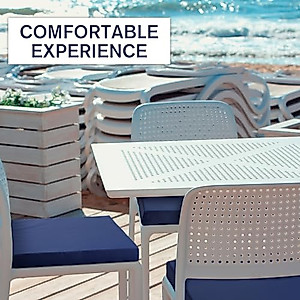 Kigley 10 Pack Outdoor Chair Cushions for Patio Furniture 17 x 17 x 2 Inch Waterproof Outdoor Patio Chair Seat Memory Foam Cushion Square Corner Seat with Ties(Navy Blue)