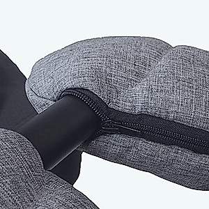 liuliuby CozyMitts - Insulated Stroller Gloves/Stroller Hand Muff - Stroller Accessories for Winter - Water Repellent Stroller Mittens for Freezing Cold Weather - Hand Warmers (Heather Gray)
