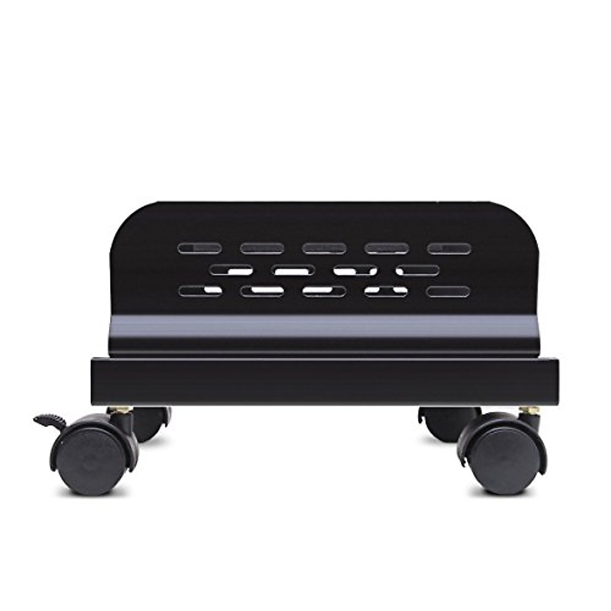 Slim Computer PC or UPS Metal Floor Stand with Adjustable Width and Locking Caster Wheels