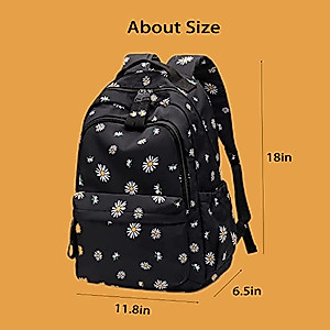 YYDCBA Large Capacity Casual Backpack Small Daisy Print Lightweight Waterproof Campus Dayily Backpack,School,Camping,Hiking