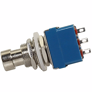 MEETOOT 2pcs 9 Pin 3PDT Effector Button Brush Box True Bypass Guitar Effects Pedal Box Stomp Foot Metal Switch