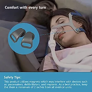 Magnetic Clips For DreamWisp And Wisp 2 Pairs CPAP/BiPAP Mask Headgear Clips Compatible With Respironics Wisp And DreamWisp Nasal CPAP Masks (Gray)