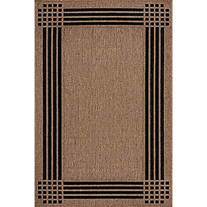 nuLOOM Gigi Striped Border Indoor/Outdoor Area Rug, 8' x 10', Brown