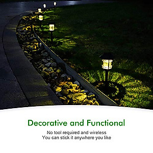 Azirier Solar Lights Outdoor Waterproof Security Lights Easy Install Garden Lights for Garden Path Walkway Light 12 Pack