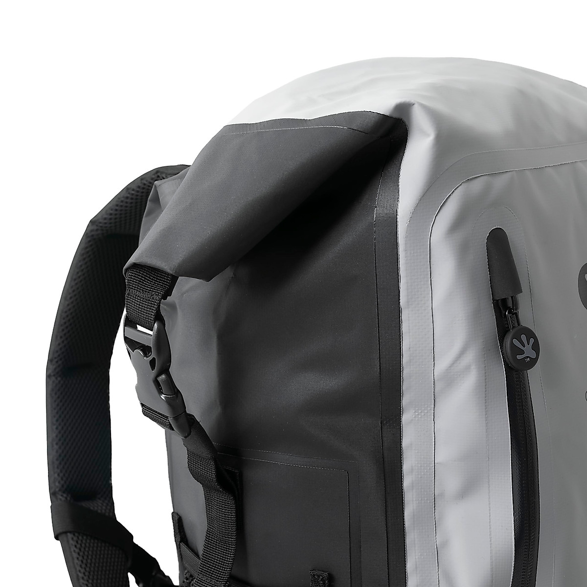 geckobrands Paddler Waterproof 45L Backpack, Large Dry Bag with Padded Shoulder Straps, Waist Strap, Chest Strap, Grey