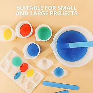 Silicone Measuring Cups for Resin, Resin Supplies with 600&100ml Silicone Cups, Resin Mixing Cups, Silicone Stir Sticks, Epoxy Mixing Cup