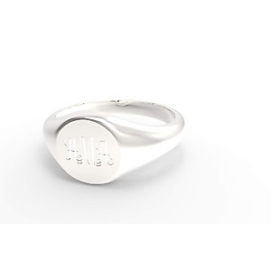 SHAREMORE Customized Signet Ring Engravable Sterling Silver Rings Personalized Monogram Jewelry for Girls Men Women Customize Initial Letter Custom 3 Letters