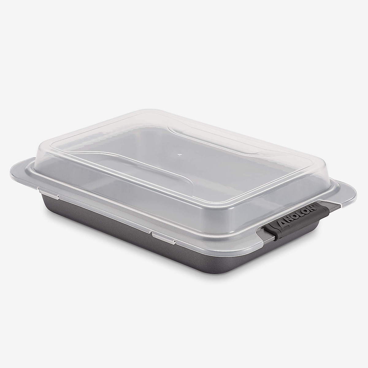 Anolon Advanced Nonstick Baking Pan With Lid / Nonstick Cake Pan With Lid, Rectangle - 9 Inch x 13 Inch, Gray
