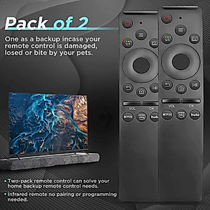【Pack of 2】 Universal Remote Control for All Samsung TVs, Replacement Samsung Frame Crystal UHD Neo QLED OLED 4K 8K Smart TVs Remote with Netflix, Prime Video, hulu