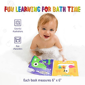 merka Baby Bath Books for Toddler Waterproof Bathtime Books 4 Floatable Plastic Books Thank You Sorry Hi Bye Please Waterproof Bath Books for Toddlers