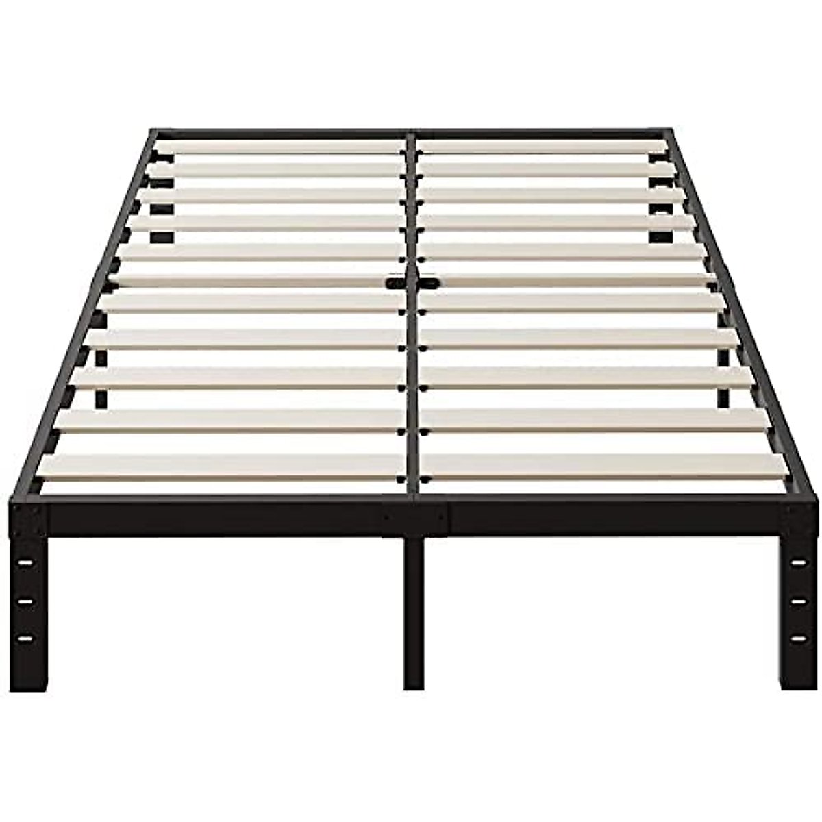 ZIYOO Queen Size Bed Frame, 3" Extra Wide Wood Slats with Better Support for Mattress,14 Inch High, No Box Spring Needed, Noise Free, Easy Assembly