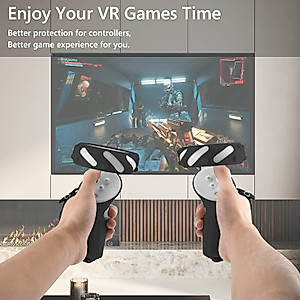 Geekria VR Cover Accessories Set Compatible with Pico Neo 3, Touch Controller Grip Cover, Pico Neo 3 Front Face Protector Cover, Silicone Face Cover with Lens Protective Cover (Black)