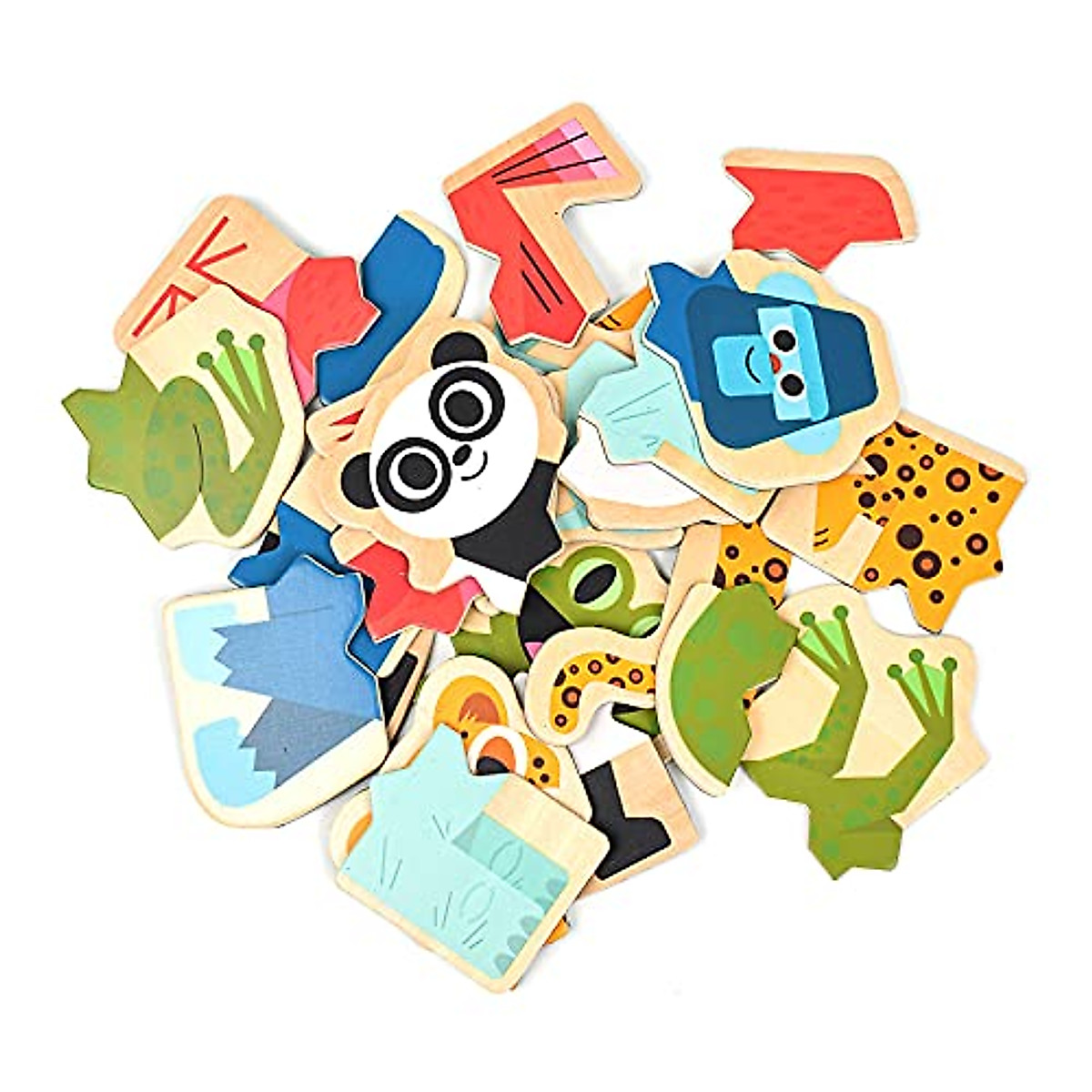 DJECO Mix & Match Animal Magnets - Silly Creatures, Endless Fun for Home, School or Gifts - Fun & Creative for Family & Friends, Educational Wooden Toys for Preschool, Kids 2+