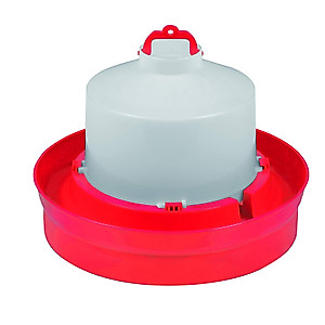 Little Giant® Deep Base Poultry Waterer | Chicken Waterer | Heavy Duty Plastic Water Container for Birds & Chicken | Rubber Stopper for No Leaks | 1 Gallon