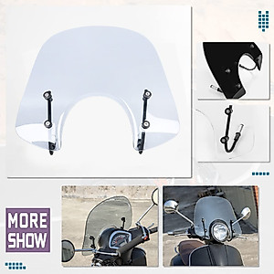 TAZGANTAX Motorcycle Windscreen Windshield Wind Deflector Protector Wind Screen compatible with Piaggio Ves-pa GT200 GTS250 GTS300 2018 2019 2021 2022 All year (Clear)