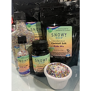 Snowy River Pride Cocktail Salt-Sugar Blend - Naturally Colored Margarita Salt with Sugary hints, Margarita Rimmer, Beverage Rimmer, Cocktail Rimming Salt, Decorative Salt, Kosher (16oz Bag)
