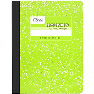 Mead Composition Book, 6 Pack of Cute Notebooks, College Ruled paper, Hard Cover 100 sheets (200 Pages) , Pastel Color Notebook,
