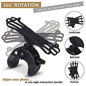 Universal Cell Phone Holder Mount - Golf Cart, Push Cart, Baby Stroller, Shopping Cart, Bike, Motorcycle, Boat, Spin Bike, Bicycle Handlebars - iPhone, Samsung Galaxy and Note, Pixel, Any Smartphone