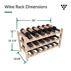 Wine Racks America Pine 72 Bottle Stackable. Unstained