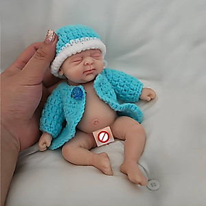 7" Girl Micro Preemie Full Body Silicone Wronged Baby Doll Lila Lifelike Mini Reborn Doll Surprice Children Anti-Stress