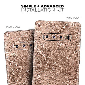 DesignSkinz Rose Gold Scratched Protective Vinyl Decal Wrap Skin Cover Compatible with The Samsung Galaxy S20 (Screen Trim & Back Glass Skin)