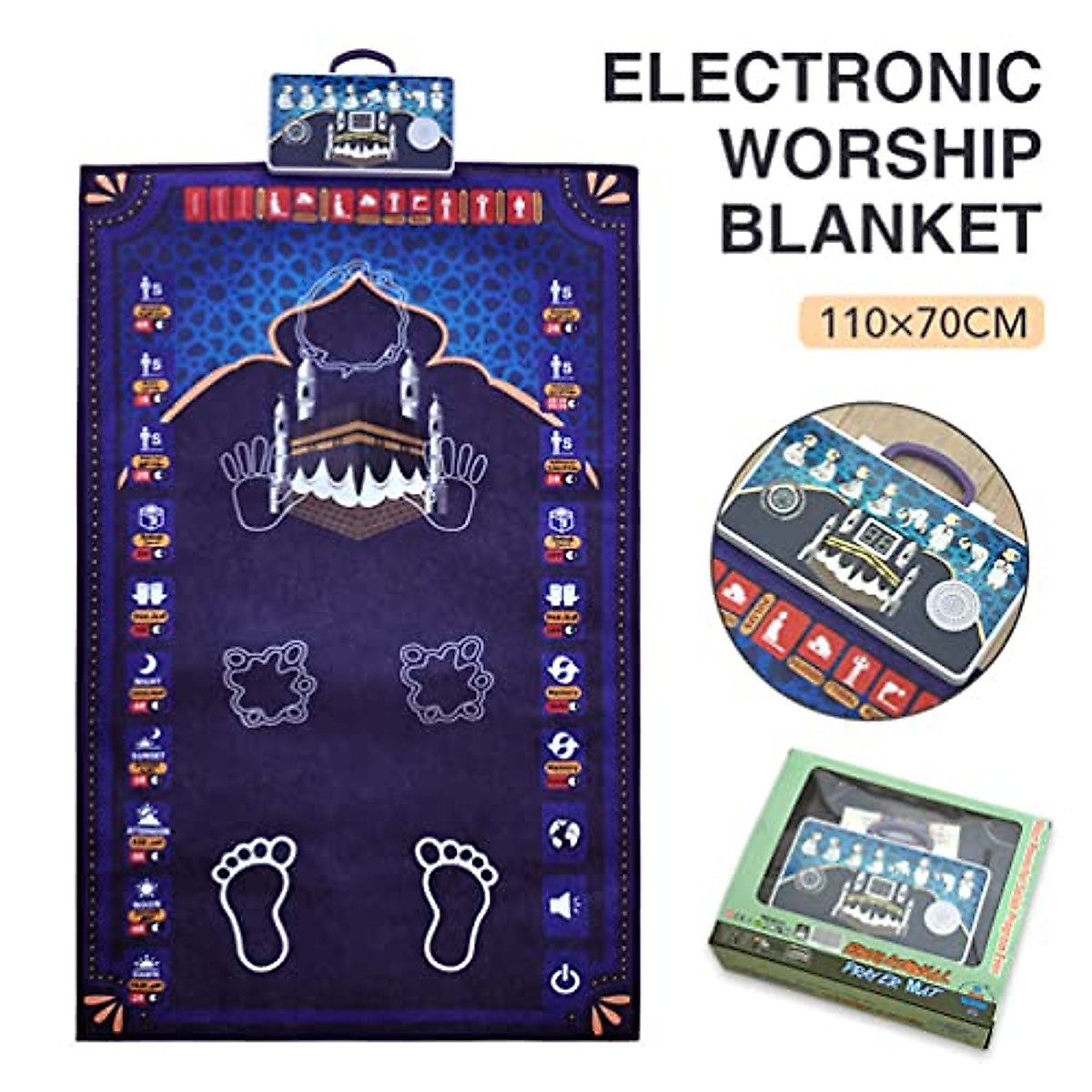 Adult Educational Interactive Prayer Mat-Islamic Gifts Muslim Electronic Interactive Prayer Rug Mat for Children Color Purple