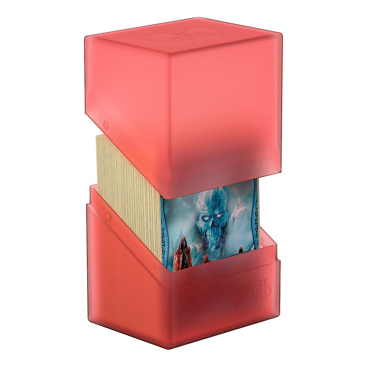 Ultimate Guard Boulder 80+, Deck Case for 80 Double-Sleeved TCG Cards, Ruby, Secure & Durable Storage for Trading Card Games, Soft-Touch Finish