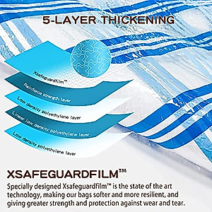 Vacuum Storage Bags, 5 Large Space Saver Vacuum Seal Bags, Space Bags, Vacuum Sealer Bags for Clothes, Comforters, Blankets, Bedding (6L)