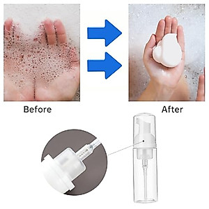 3PCS 2 Oz Foam Bottles, Empty Foam Pump Dispenser, Shampoo Foam Pump Bottles, Foaming Soap Pump for Travel Cleaning Hand Soap, Cleanser, Shampoo（60 Ml, Clear）