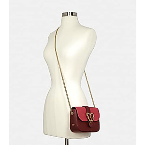 COACH Womens Gemma Crossbody In Colorblock With Butterfly Buckle Strawberry Haze/Cranberry