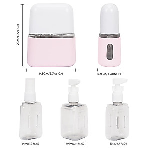 Unaone Travel Bottles Set for Toiletries, 3 in 1 Travel Container Leak Proof Plastic Refillable Travel Bottles Set, Travel Accessories Kits for Shampoo Lotion Liquids, Pink