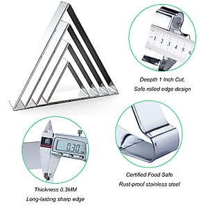 Equilateral Triangle Cookie Cutter Set Large - 5 Inch, 4 Inch, 3 Inch, 2 Inch - Geometric Cookie Cutters Shapes Molds - Stainless Steel