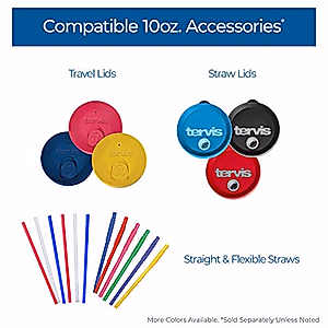 Tervis Tumbler Reusable Straight Straws BPA Free-Dishwasher Safe-6 Pack, 10", Clear