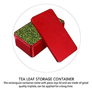 Hemoton 2pcs Metal Rectangular Empty Hinged Tins Box Containers Empty Tin Storage Container for Treats Candy Gifts Favors Red+ Black