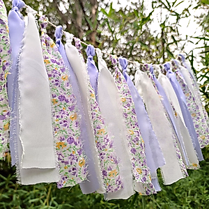 Mybbshower Purple Floral Tassel Garland 10 inch for Room Home Lavender Wedding Engagement Bridal Shower Hanging Party Backdrop Decoration