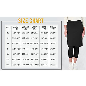 Womens Tennis Skirt with Built in Capri Leggings 20" Knee Length Skorts Skirts Drawstring Golf Skirts Skirted Leggings Navy Blue