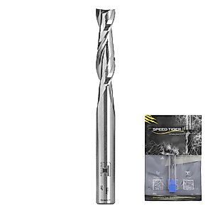 SPEED TIGER Carbide Spiral Router Bits Up Cut - ISEU1/4” Diameter, 1” Cutting Length, 2-1/2"OVL (1 Piece, 1/4") - for Wood, Oak, MDF, Aluminum – Mill Bits Sets for DIYers & Professionals