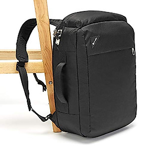 Pacsafe Vibe 28 Liter Anti Theft Commuter Backpack Opens Suitcase Style and Fits 16 inch Laptop Casual Daypack, Black, One Size