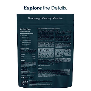 All-in-One Dog Supplement for Advanced Wellness & Longevity, 63 Premium Ingredients for Aging Support, Hip & Joint, Cognition & Mood, Gut and Organs, Vet-Formulated, Senior Formula 8+ Yrs, 9.7 oz